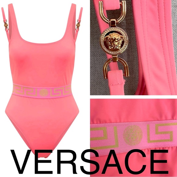 Versace | Swim | Versace La Greca Band Double Strap One Piece Swimsuit ...